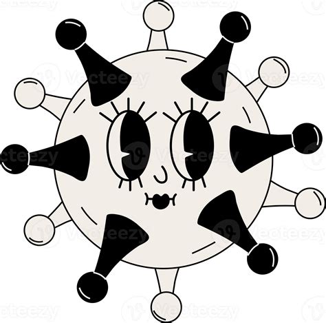 Cute Cartoon Virus Coronavirus Character Old Animation 60s 70s Funny Cartoon Characters