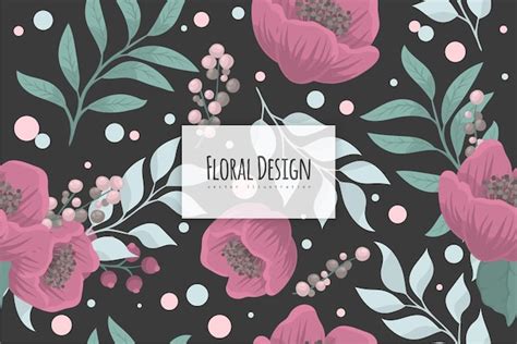 벡터에서 완벽 한 꽃 패턴입니다 바탕 화면 템플릿 프리미엄 벡터