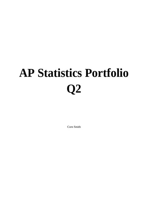 Ap Statistics Portfolio Q2 Pdf Errors And Residuals Regression Analysis