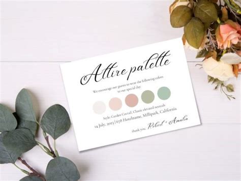 Attire Palette Color Dress Code Card Graphic By Evatemplates · Creative Fabrica