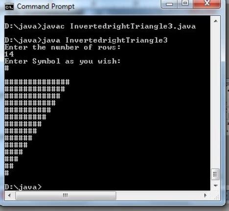 Java inverted right triangle star pattern|pattern program - Code for Java c