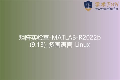矩阵实验室 MATLAB R b 多国语言 Linux En Name 学术FUN