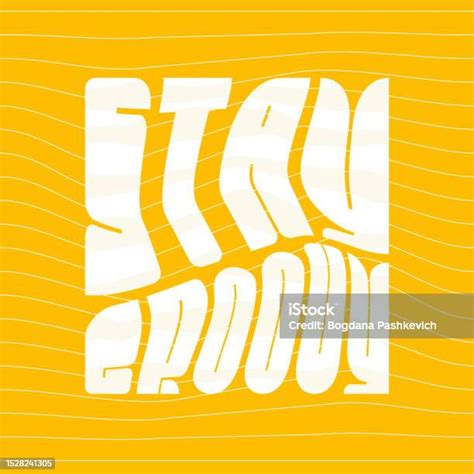 복고풍 스타일의 벡터 레터링 그루비한 텍스트를 유지하십시오 뒤틀림 왜곡 효과와 파스텔 색상과 물결 모양의 배경에 굵은 글꼴이 있는 엽서에 대한 평면 추상 그림 70년대