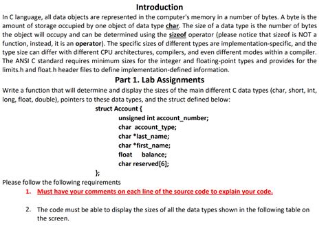 Solved Introduction In C Language All Data Objects Are