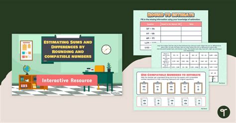 Estimating Sums And Differences Interactive Activity Teach Starter