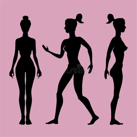 Slim Female Nude Standing Pose Stock Illustrations 95 Slim Female