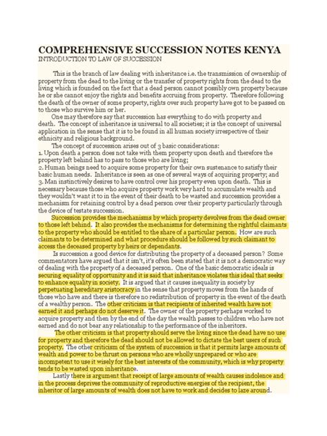 Comprehensive Guide Kenyan Succession Law Pdf Will And Testament