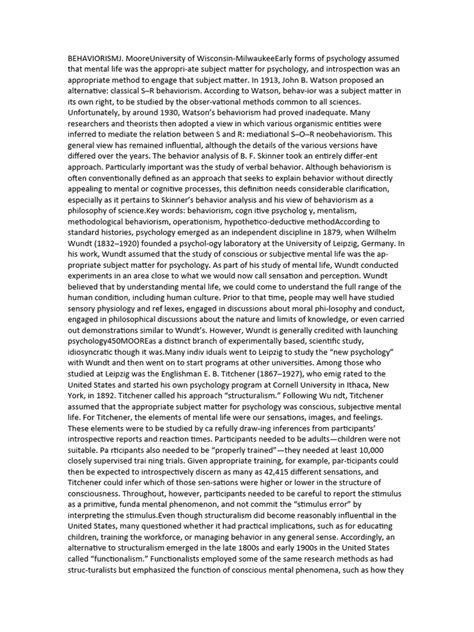 Behaviorism Pdf Behaviorism Psychology