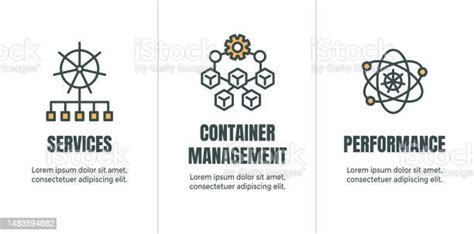Kubernetes Development Environment Infographic Icon Set With Web Header Banner Stock