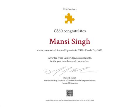 Cs50x Puzzleday2025 Teamwork Harvardcs50 Problemsolving Mansi Singh 10 Comments
