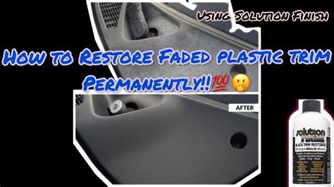 How To Restore Faded Plastic Trim Permanently! (Solution Finish) #cardetailingtips #cardetailing ...