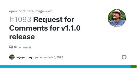 request for comments for v1 1 0 release · issue 1093 · opencontainers