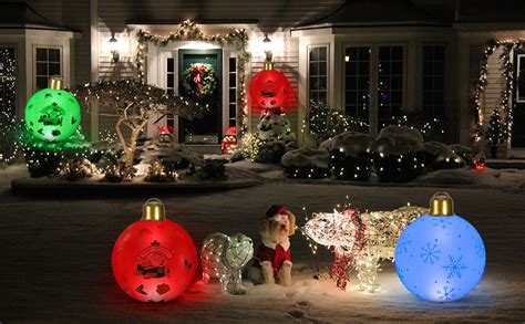 Josen Inflatable Christmas Ball Solar Light Up Pvc Outdoor
