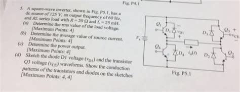 solved a square wave inverter shown in fig p5 1 has a dc