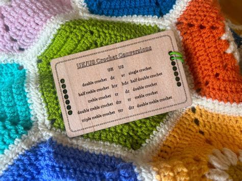 UK US Crochet Terms Conversion Chart Card With Stitch Marker Etsy UK
