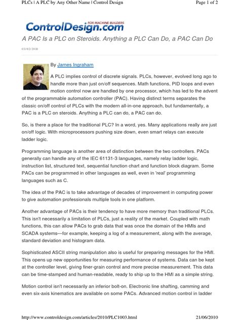 Plc Vs Pac Pdf Programmable Logic Controller Automation