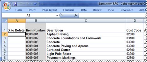 Items Tab Edit Items Via Excel Spitfire Client Services