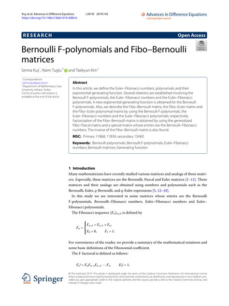 Pdf Bernoulli F Polynomials And Fibobernoulli Matrices