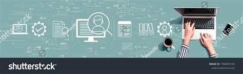 Document Management System Concept Person Using Stock Photo Edit Now 1786859105