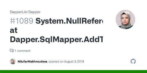 System NullReferenceException At Dapper SqlMapper AddTypeHandlerImpl