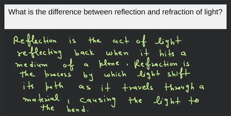 What Is The Difference Between Reflection And Refraction Of Light