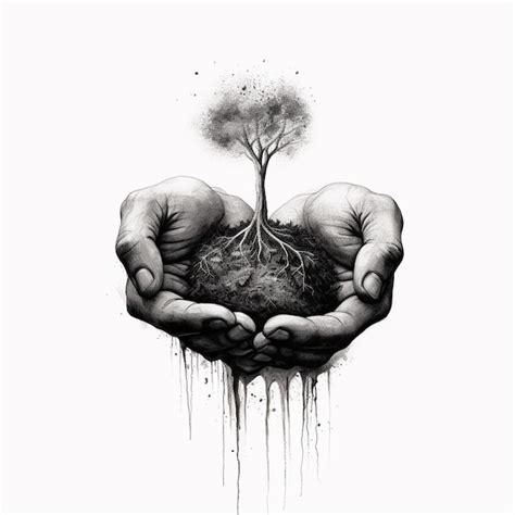 Premium AI Image A Save Tree Sketch With White Background