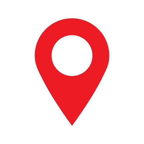 흰색 배경에 고립 된 빨간색 지도 위치 포인터 기호로 핀 포인트 아이콘 프리미엄 벡터