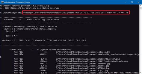 Robocopy Commands