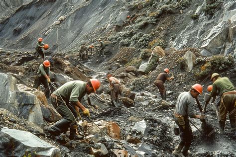 Premium Ai Image Gemstone Mining Techniques Miners In Remote Locations Equipped With