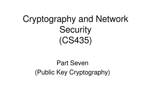 PPT Cryptography And Network Security CS435 PowerPoint Presentation ID 4145179