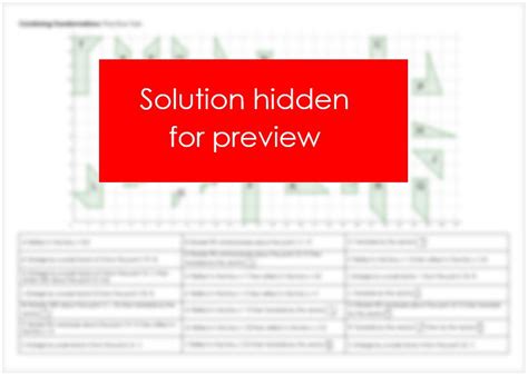 Combined Transformations Puzzle Answers Teaching Resources