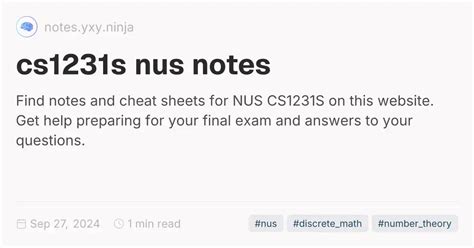 Cs1231s Nus Notes