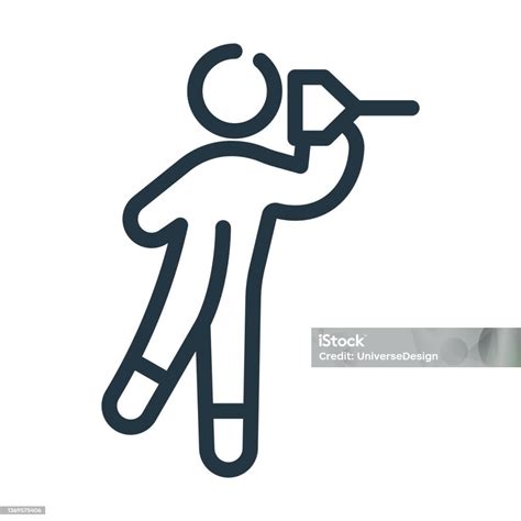 다트 얇은 선 아이콘을 던지는 남자 사람 게임 선형 아이콘은 사람들 개념 격리 된 개요 기호 웹 디자인 및 앱에 대한 벡터 그림 기호 요소입니다 0명에 대한 스톡 벡터 아트