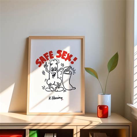 Keith Haring Safe Sex Pop Art Wall Art Digital Print Download Digital Download Wall Print