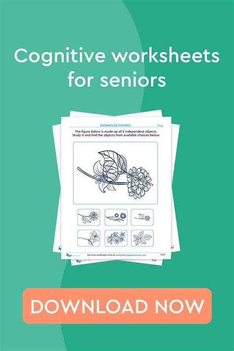 Cognitive Worksheet Activities For Seniors Great For Working On Memory