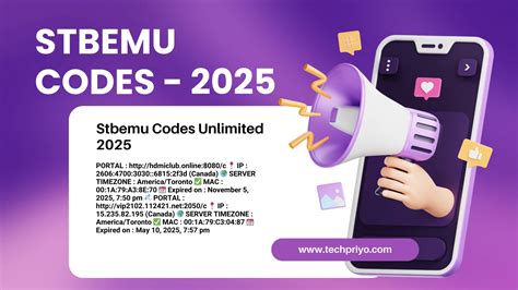 stbemu codes unlimited 2025 free popular iptv techpriyo