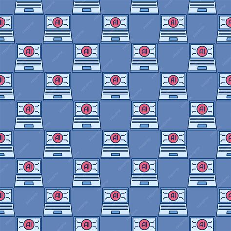 Premium Vector Laptop Ai Computer Vector Artificial Intelligence Device Colored Seamless Pattern