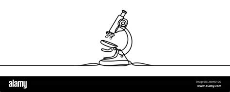 Microscope Drawn With One Continuous Line Vector Illustration Stock Vector Image And Art Alamy