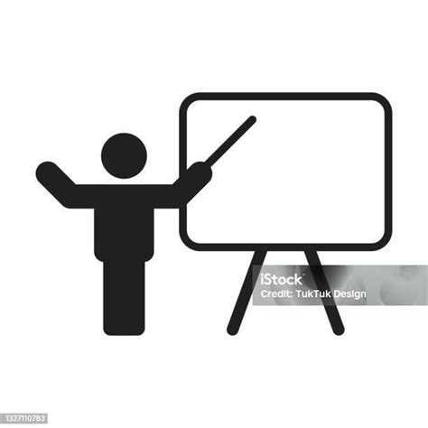 교육 아이콘 벡터 남성 교사 사람 화이트 보드 기호에 평평한 색상 글리프 픽토그램 강사에 대한 스톡 벡터 아트 및 기타 이미지 강사 개인 지도 교사 공부 Istock