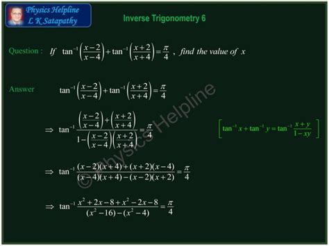 Inverse Trigonometry Qa6 Ppt