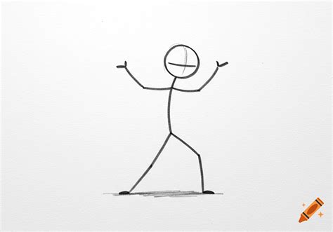 A Simple Black Outline Stick Figure Walking With Subtle Abstract