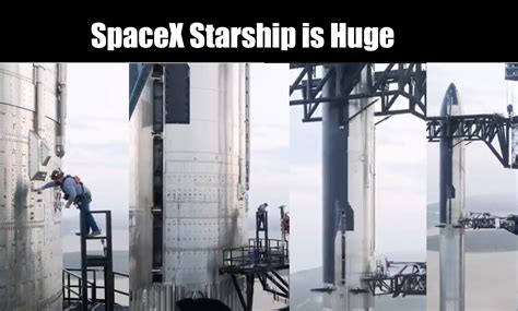 Human Worker Beside Spacex Starship