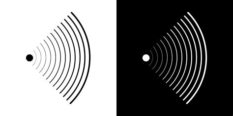 Sound Spectrum Broadcasting Navigation Sonar Signal Wave Icons