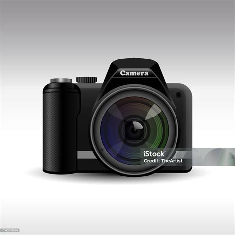 Dslr 사진 카메라 벡터 디자인 일러스트 레이 션 배경에 고립 3차원 형태에 대한 스톡 벡터 아트 및 기타 이미지 3차원 형태 겉창 다중 색상 Istock