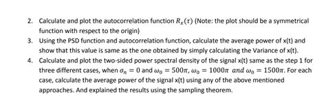 Solved Calculating Signal Power Objective In This Project