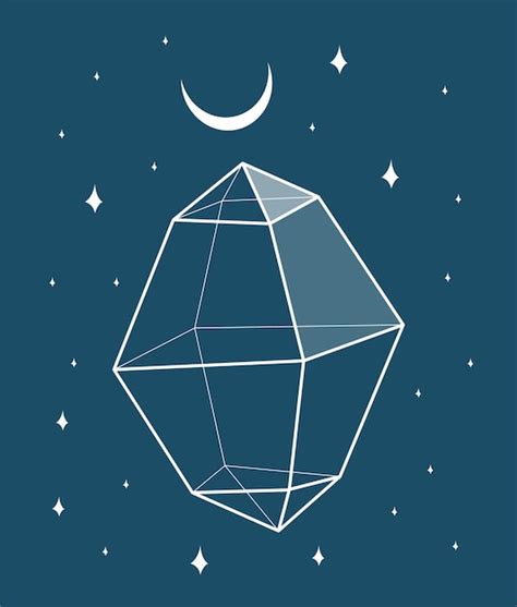 Premium Vector Crystal Gem Outline Icon Magic Crystal Concept Modern Vector Illustration