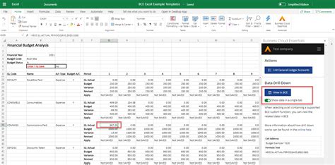 Excel Data Drill Down Business Cloud Essentials