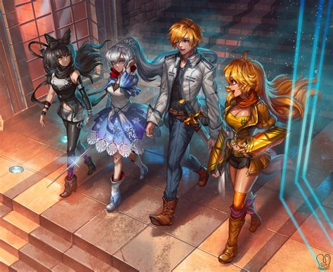 Weiss Schnee Yang Xiao Long Blake Belladonna And Jaune Arc Rwby