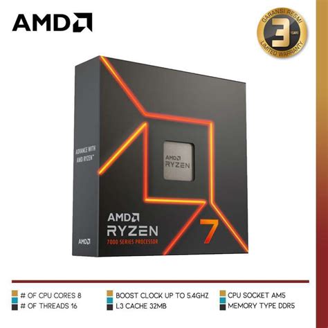 Jual Amd Ryzen 7 7700x Desktop Processor Ryzen 7 7000 Series 8 Core Am5 Di Seller Nano