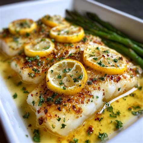 Lemon Garlic Cod With Garlic Butter Sauce A Fast And Flaky Cod Recipe